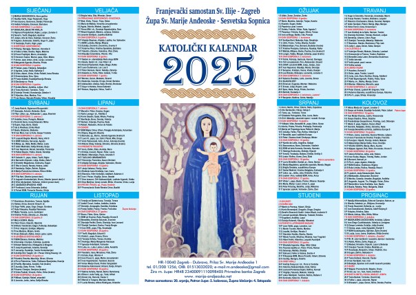 Katolicki Kalendar 2025 | Katolički kalendar 2026. – EMWGH